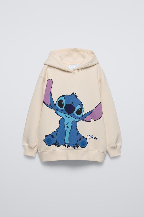 Lilo And Stitch © Disney Oversize Fit Hoodie Sweatshirt Ecru Zara