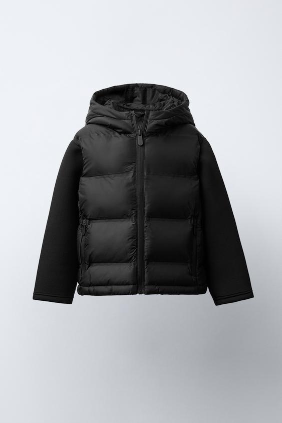 CHAQUETA COLCHADA COMBINADA - Negro | ZARA Chile