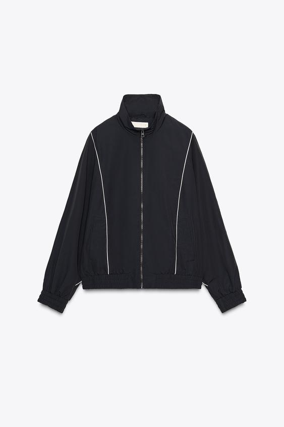 CONTRAST TRIM JACKET - Navy blue | ZARA Australia