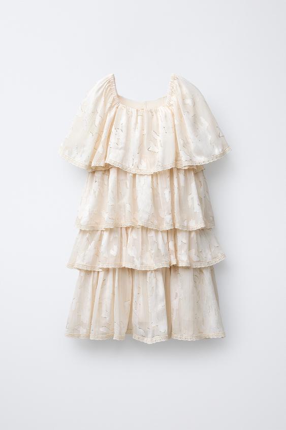 RUFFLED DRESS - Ecru | ZARA Turkey