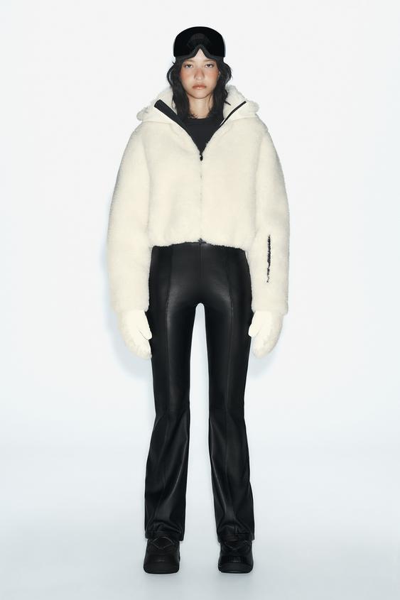 Flared 100 Leather Pants Ski Collection Black Zara United States