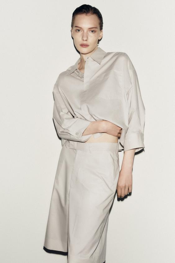 POPLIN LONG BERMUDA SHORTS - LIMITED EDITION - Light grey | ZARA Ireland