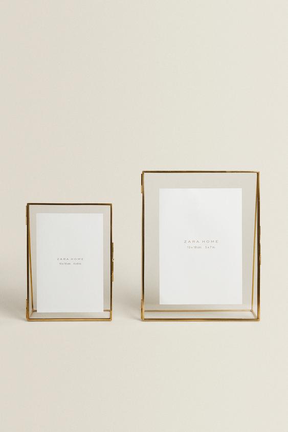 TRIANGULAR STRUCTURE PHOTO FRAME - Golden | ZARA United Kingdom