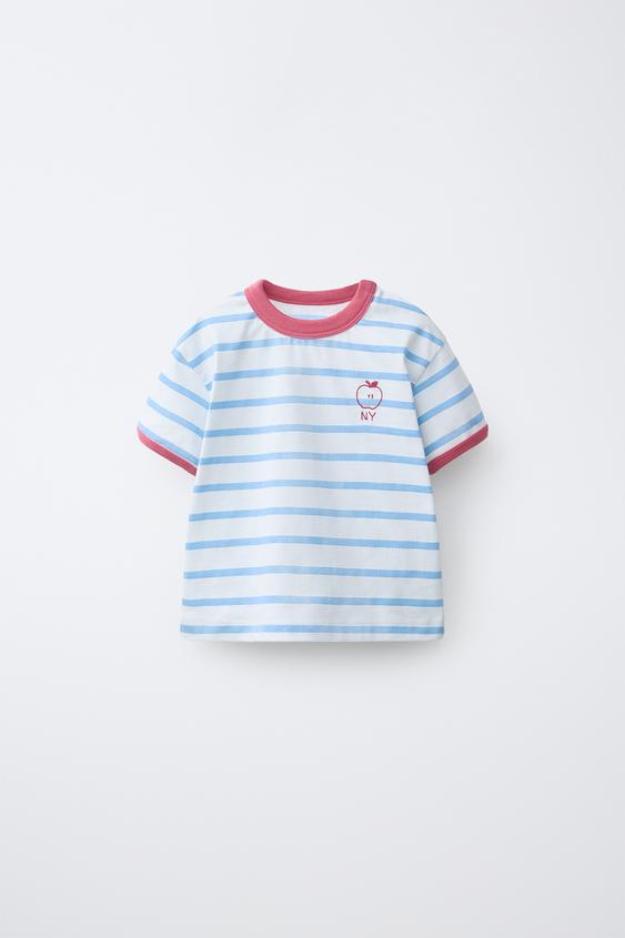 PLAYERA RAYAS MANZANA - Azulado | ZARA Mexico