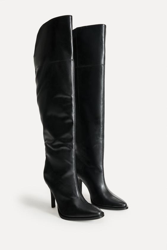 XL SHAFT LEATHER BOOTS 50TH ANNIVERSARY - Black | ZARA Canada