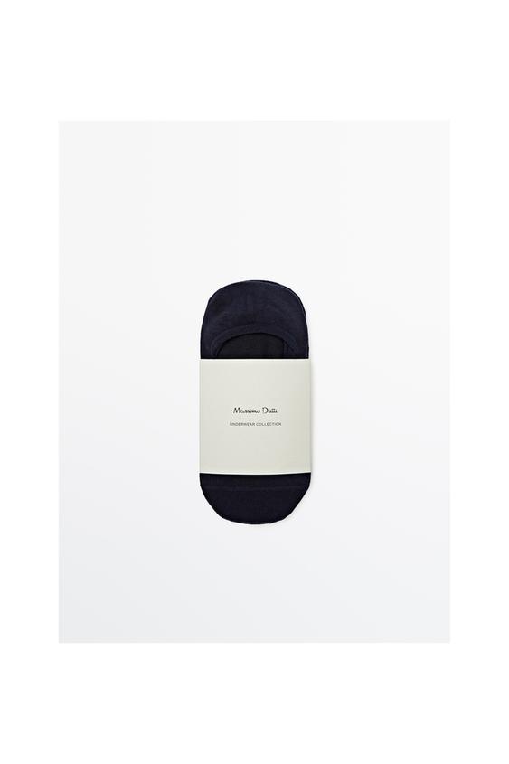 Pack of 3 pairs of no-show cotton blend socks - Navy blue | ZARA United ...