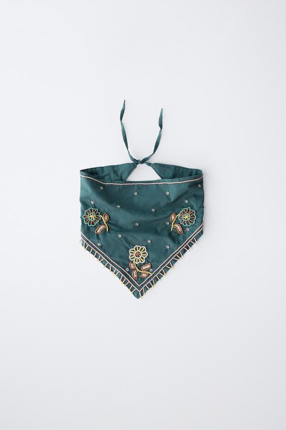 BEADED BANDANA - Green | ZARA Spain