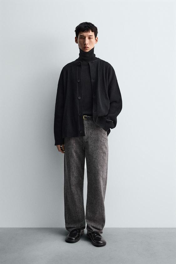 TEXTURED CARDIGAN - Black | ZARA Thailand