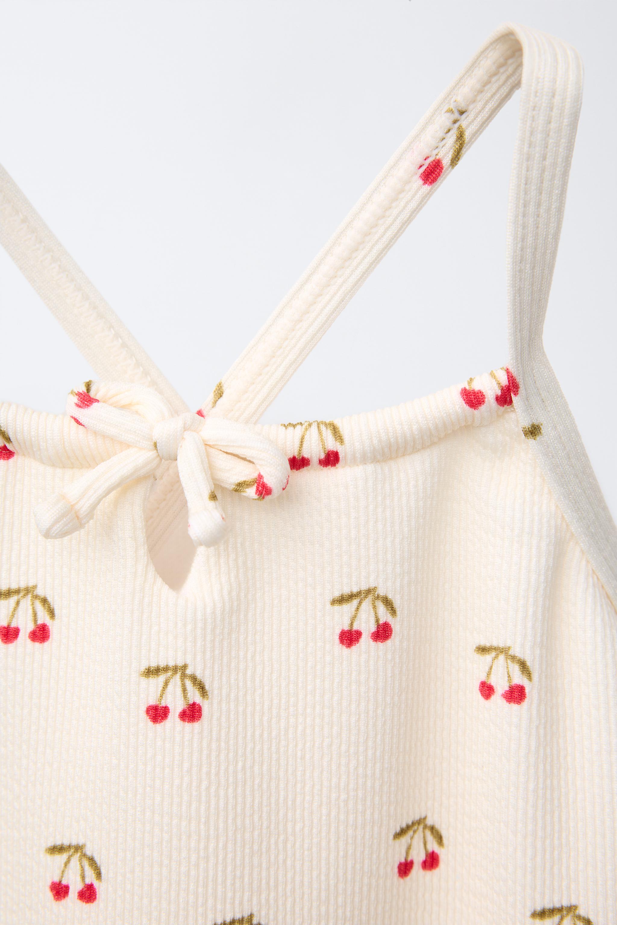2-6 YEARS/ CHERRY RIB SWIMSUIT - Ecru | ZARA United States 2-6 YEARS/ CHERRY RIB SWIMSUIT - Ecru | ZARA United States