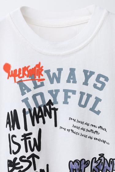 T-SHIRT IMPRIMÉ GRAFFITI - Blanc | ZARA France
