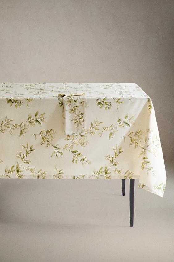 TOALHA DE MESA ESTAMPADO RAMOS E FLORES - Verdes | ZARA Portugal