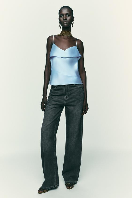 SATIN CAMISOLE - Pastel blue | ZARA United States