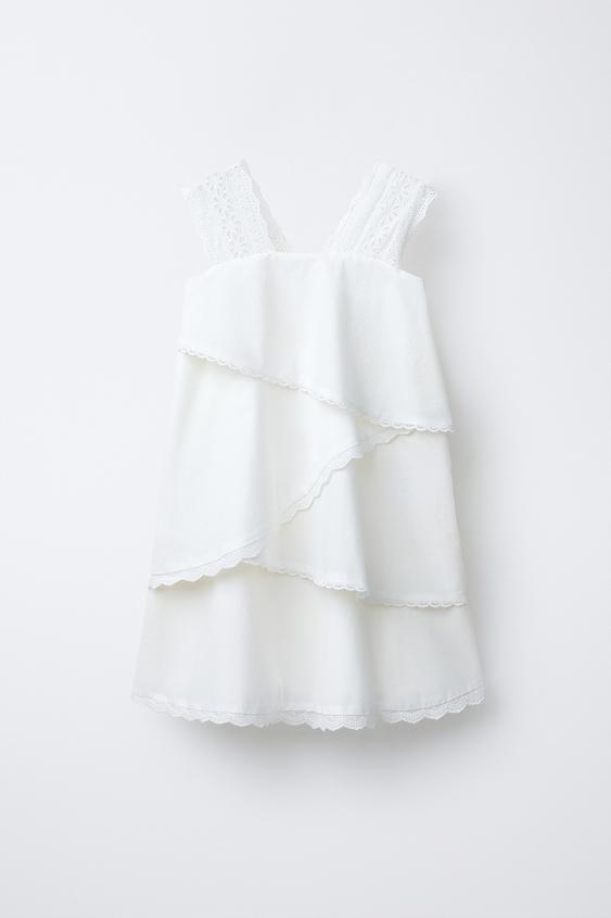 ROMANTIC EMBROIDERED LAYERED DRESS - White | ZARA Spain