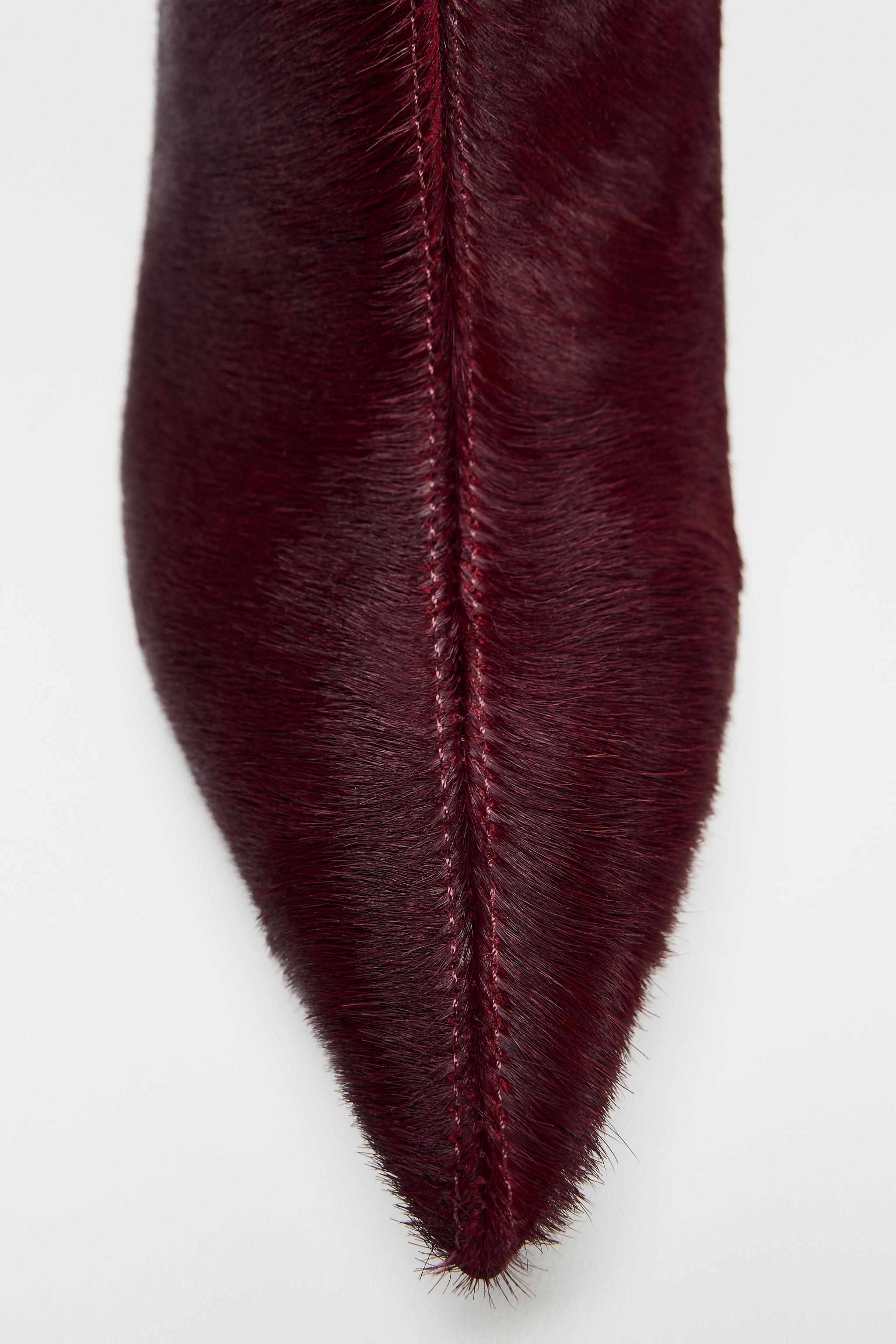HEELED LEATHER KNEE HIGH BOOTS - Burgundy Red | ZARA United HEELED LEATHER KNEE HIGH BOOTS - Burgundy Red | ZARA United