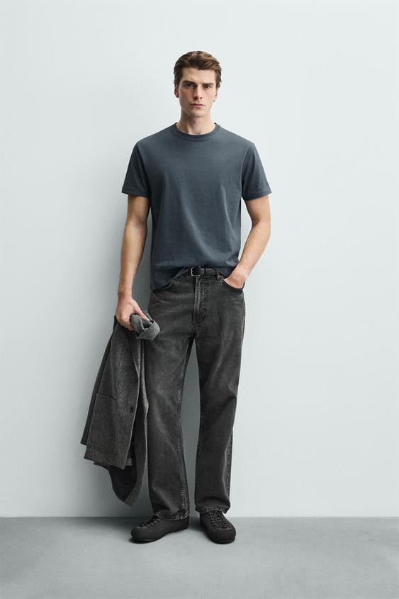 BASIC MEDIUM WEIGHT T-SHIRT - Bluish | ZARA Ireland