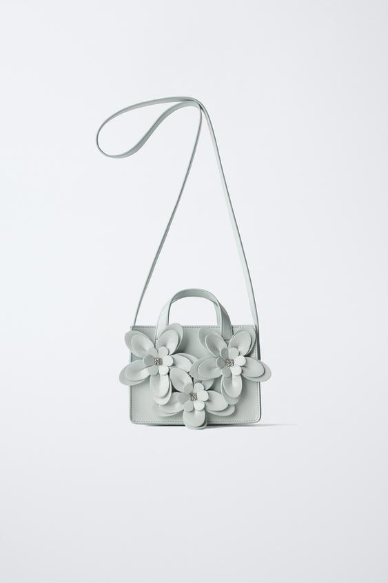 3D FLORAL CROSSBODY BAG - Blue | ZARA Singapore