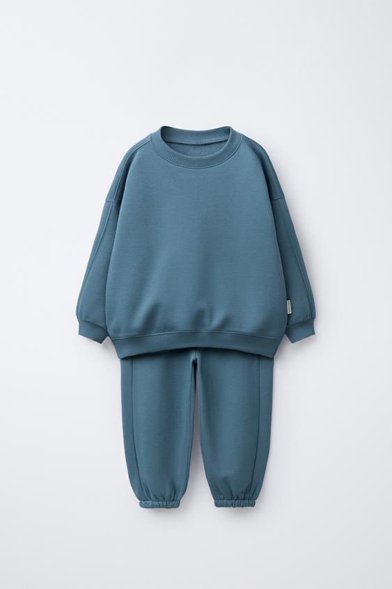 BASIC JOGGING SWEATSHIRT AND JOGGER TROUSERS WITH LABEL - Deep blue ...