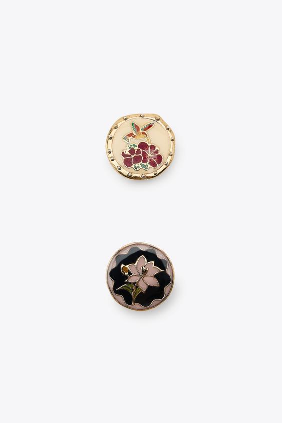 2-PACK OF RINGS WITH RESIN PIECE - Golden | ZARA United Kingdom