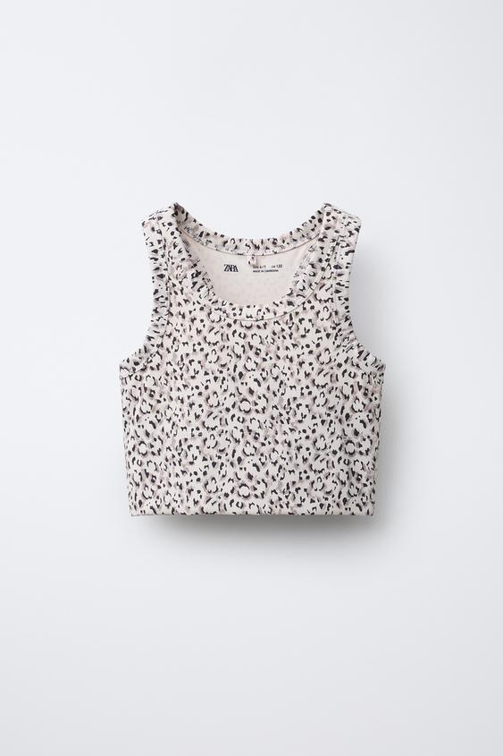 ΑΘΛΗΤΙΚΟ ΤΟΠ ΜΕ ΤΥΠΩΜΑ ANIMAL PRINT - Καφέ | ZARA Greece / Ελλαδα