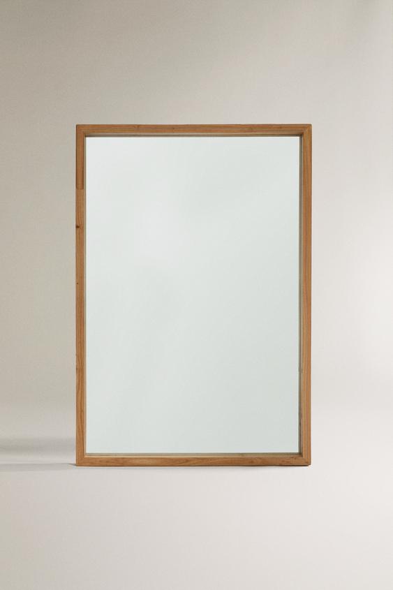 LARGE ELM WOOD STEM MIRROR - Light beige | ZARA Canada