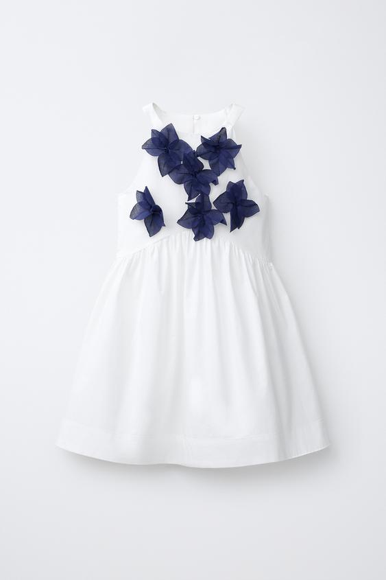 FLORAL DRESS WITH BIB FRONT - White | ZARA UAE - Dubai/Sharjah/Ajman ...
