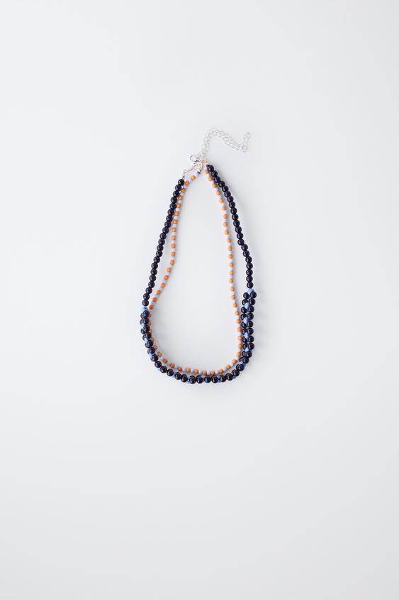 SET VAN TWEE KETTINGEN MET BALLETJES - Blauw | ZARA Nederland / The ...