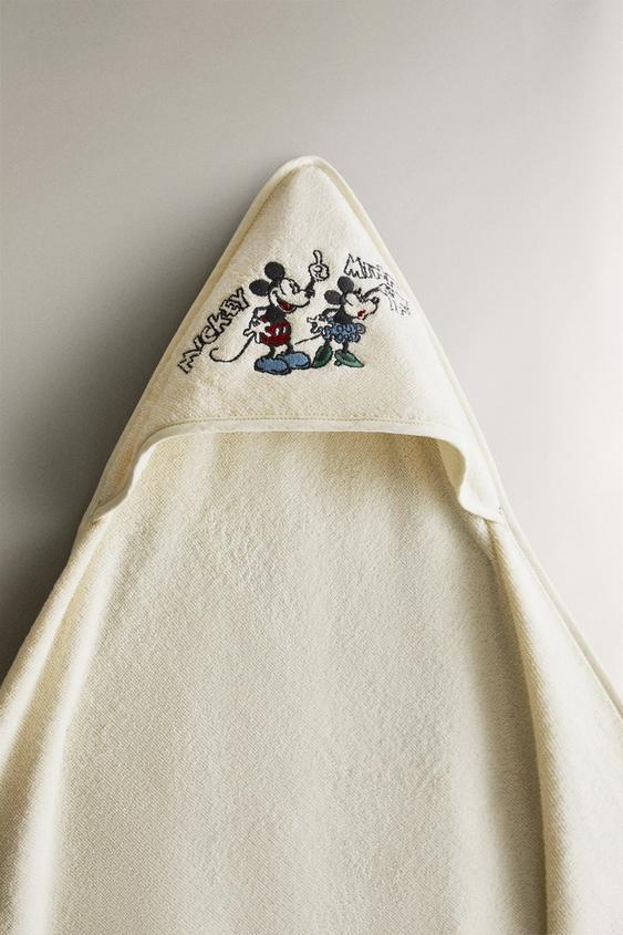 MICKEY & MINNIE ©DISNEY TERRYCLOTH HOODED BATH TOWEL - Light yellow ...