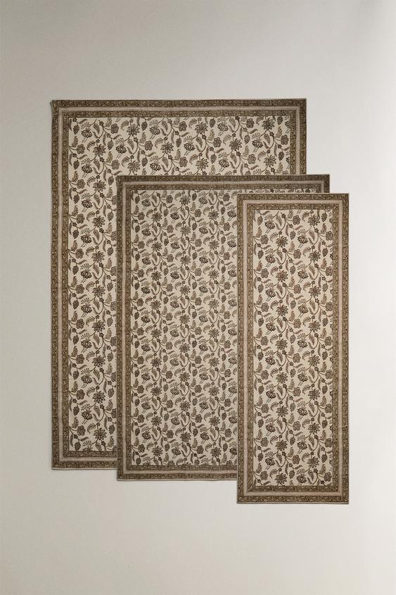 FLORAL PRINT RUG - Pink | ZARA Ireland