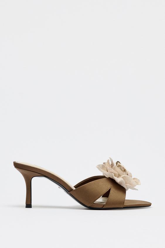 FLORAL HEELED SANDALS - Brown | ZARA Mexico