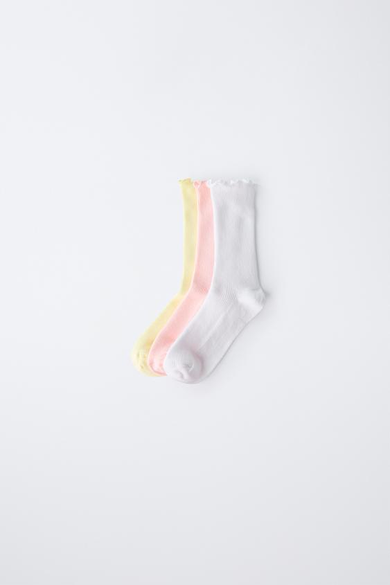 3-PACK OF LETTUCE EDGE LONG SOCKS - Multicoloured | ZARA New Zealand