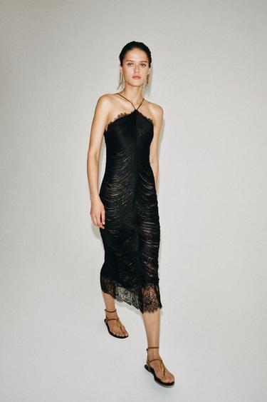 ROBE LONGUE À FRANGES ZW COLLECTION LIMITED EDITION - Noir | ZARA France