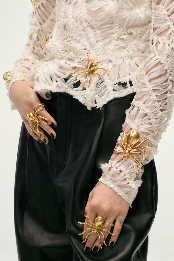 JEWEL SPIDER RING - Golden | ZARA Ireland