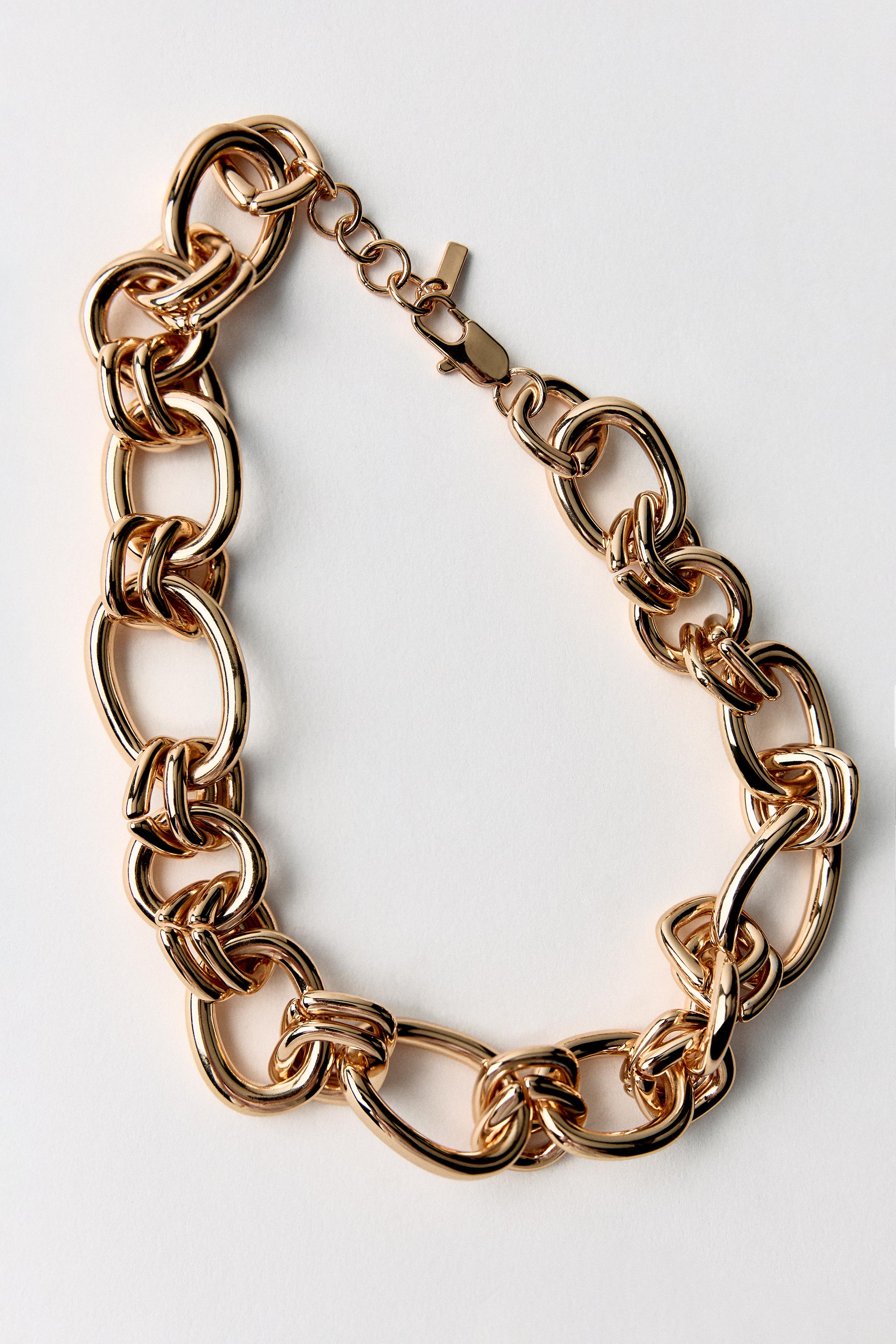 METAL CHAIN NECKLACE Golden ZARA United States