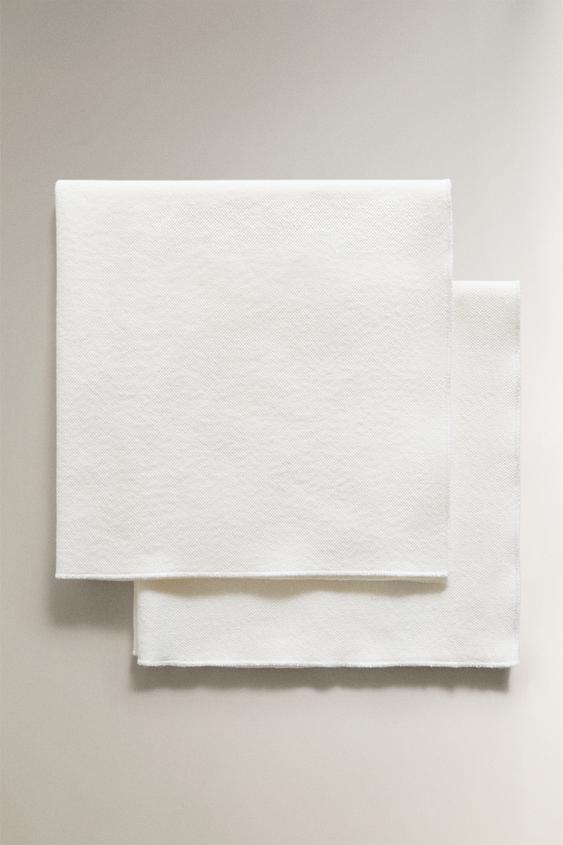 SERVIETTES DE TABLE COTON ÉPAIS (LOT DE 2) - Blanc | ZARA Canada