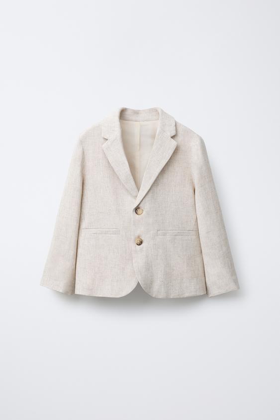 LINEN BLEND SUIT BLAZER - Light beige | ZARA Australia