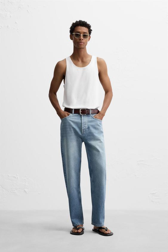 MAJICA BEZ RUKAVA OPUŠTENOG KROJA - Bela | ZARA Srbija / Serbia