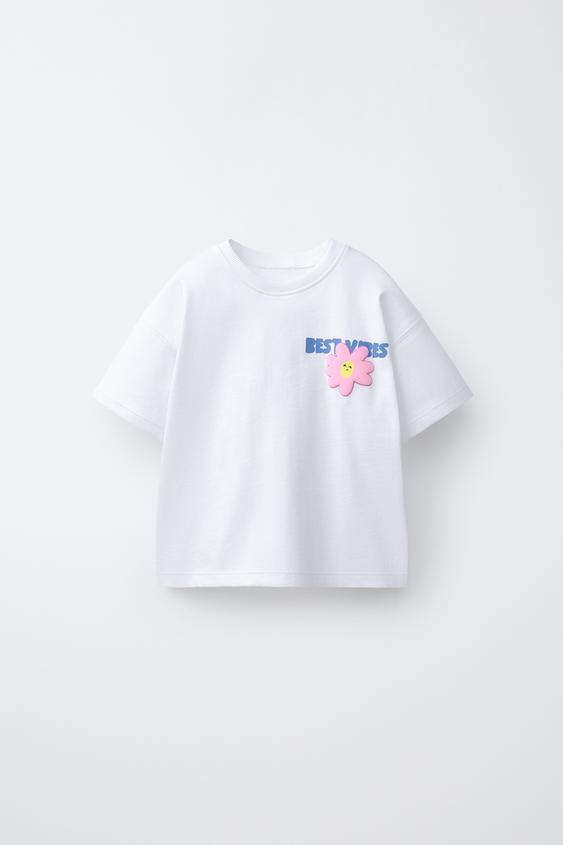 STICKER PRINT T-SHIRT - White | ZARA United Kingdom