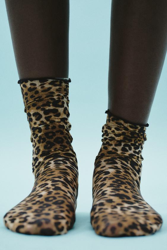 FINE ANIMAL PRINT SOCKS - Leopard | ZARA Spain