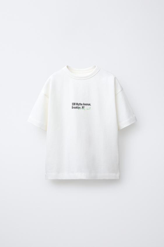 SLOGAN COMFY T-SHIRT - Ecru | ZARA Saudi Arabia