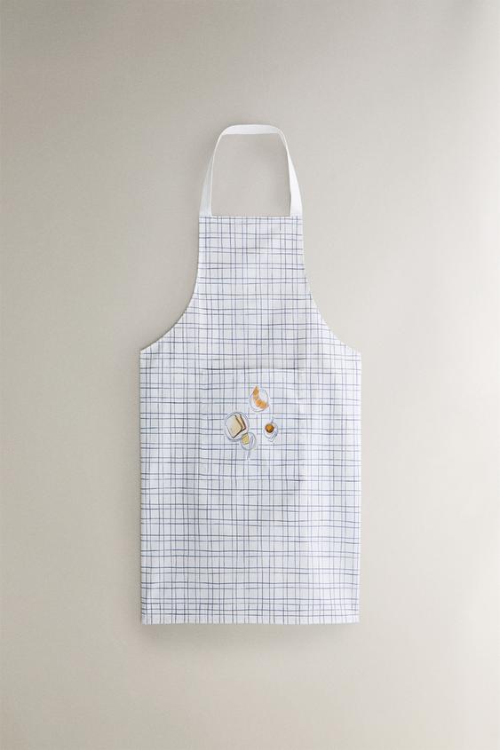 RESIN-COATED BREAKFAST PRINT APRON - White | ZARA United States