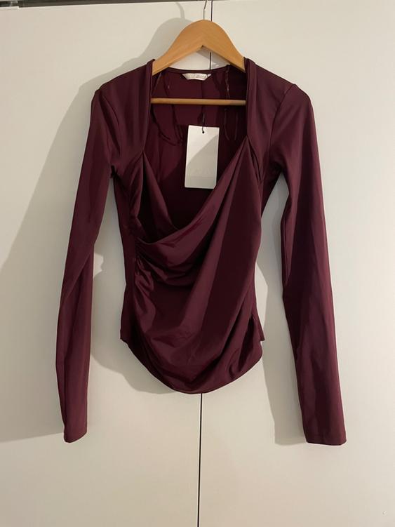 DRAPED POLYAMIDE TOP SECONDHAND | Zara Preowned