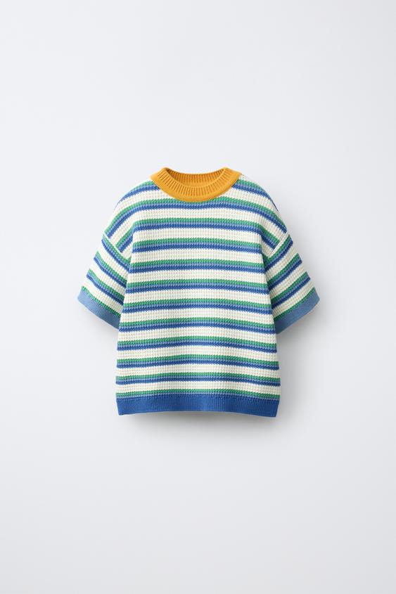 PLAYERA PUNTO RAYAS - Azul agua | ZARA Mexico
