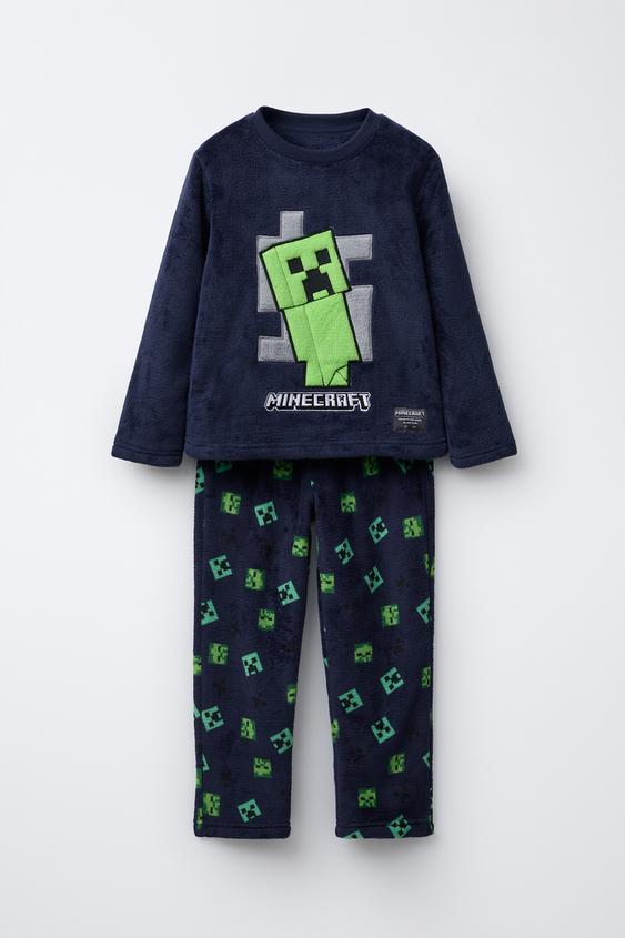 AGES 6-14 / MINECRAFT © MOJANG AB. ™ FLEECE PYJAMAS - Blue | ZARA India