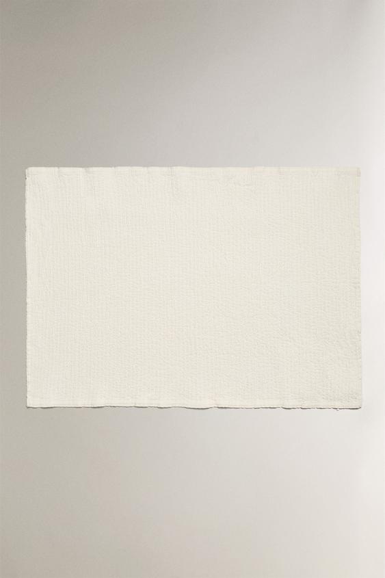 PLEATED TEXTURED BATH MAT - Ivory | ZARA Canada