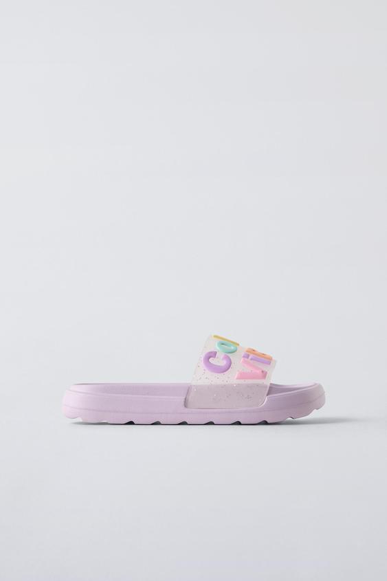 SHINY POOL SLIDERS - Purple | ZARA Singapore