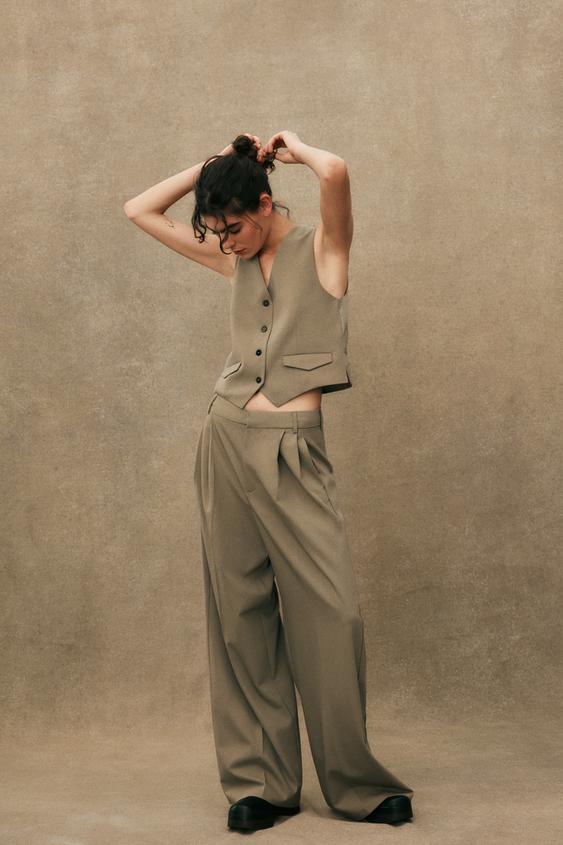 CONTRAST BACK VEST - Dark beige | ZARA Canada