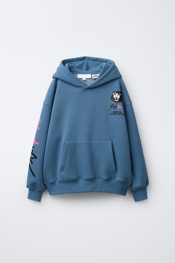 SWEATSHIRT COM CAPUZ ESTAMPADA KPOP DEMON HUNTERS™ NETFLIX © - Azul ...