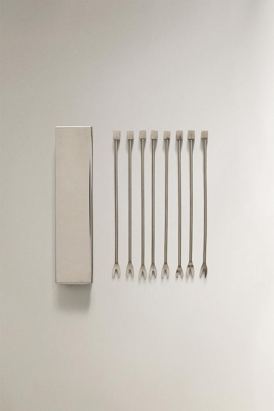 SET OF APERITIF PICKS WITH METAL BOX (SET OF 6) - Steel | ZARA United ...