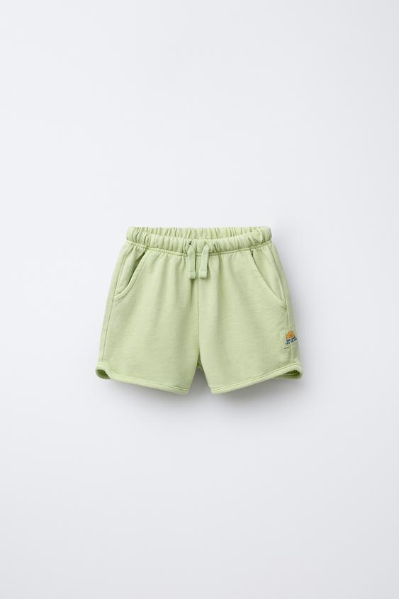 BERMUDA FELPA STRAIGHT GARMENT DYE ETICHETTA - Lime | ZARA Italia / Italy