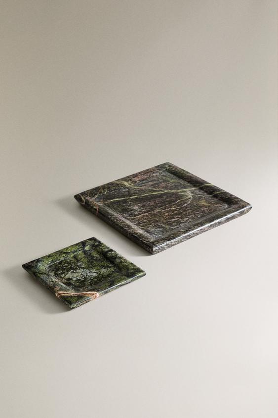 TAVĂ DECORATIVĂ MARMURĂ - Verde | ZARA România